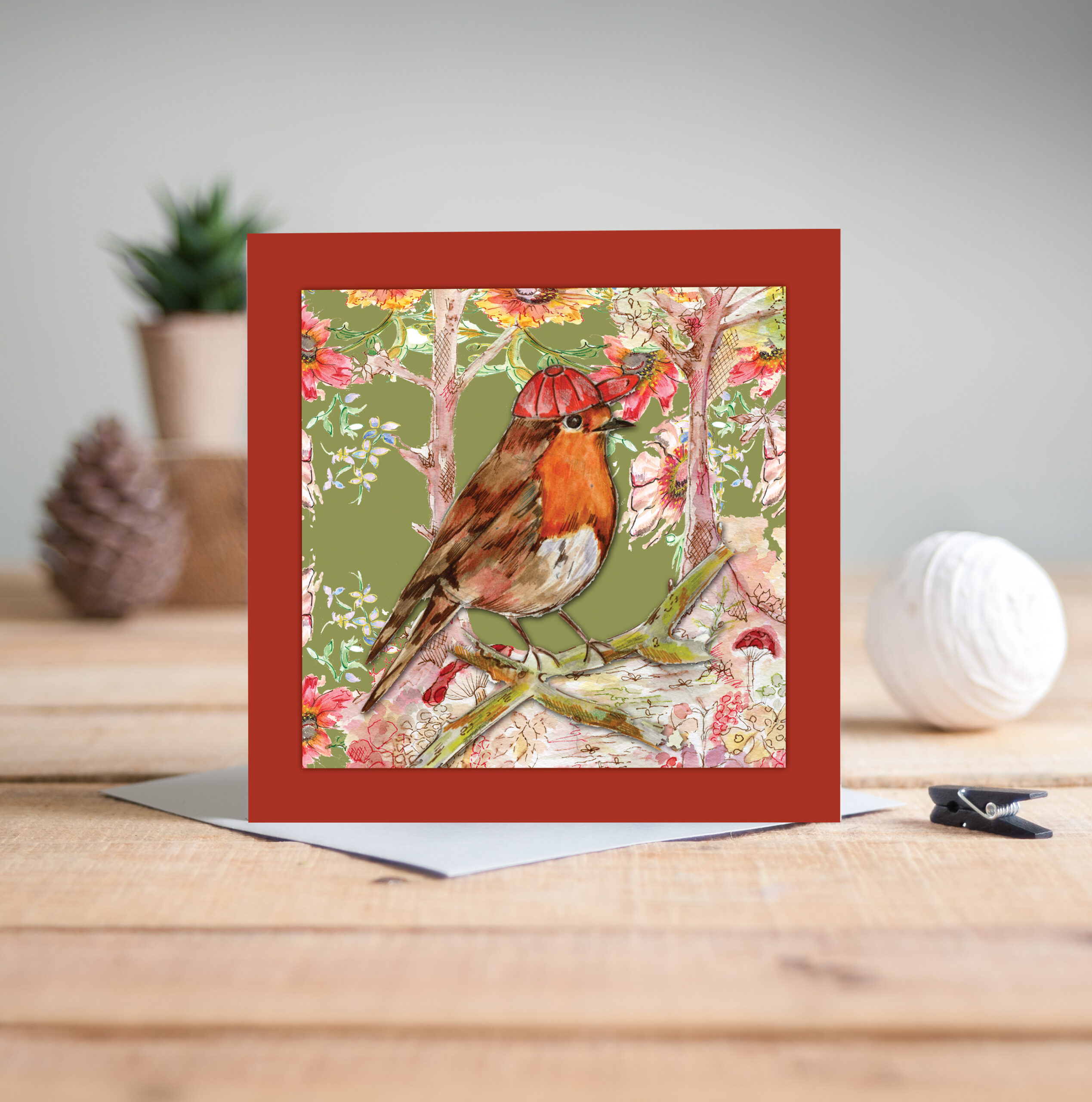 Whimsical Robin Greeting Card - Claire Louise